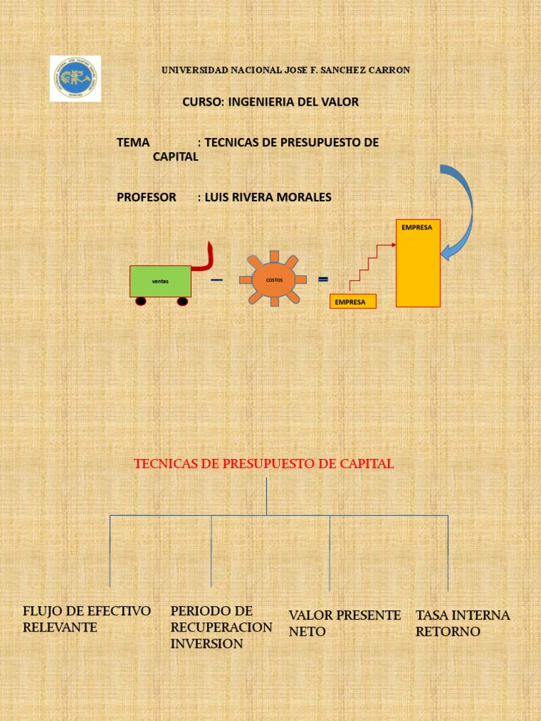 Sesion 13. Tecnicas de Presupuesto de Capital | PDF | Tasa interna de retorno | Presupuesto