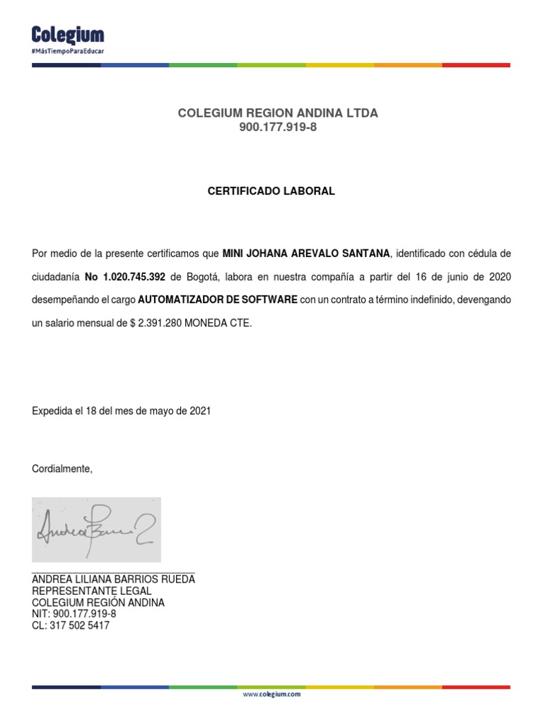 Certificado Mini Arevalo | PDF