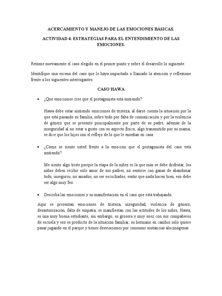 Estrategias para Manejar Emociones Básicas | PDF | Las emociones | La ...