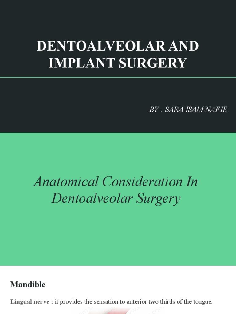 Dentoalveolar and Implant Surgery Guide | PDF | Human Anatomy | Mouth