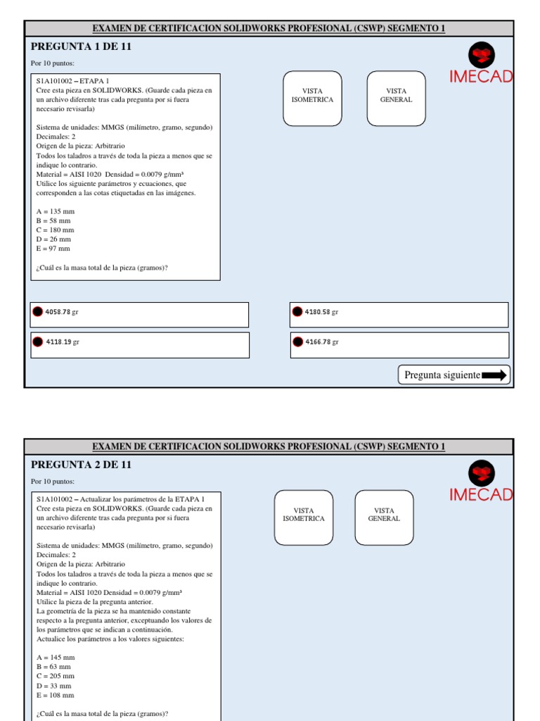 Examen CSWP Segmento 1 | PDF | Masa | Cantidades fisicas