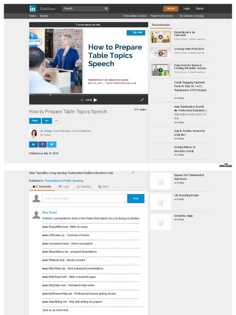 How To Prepare Table Topics Speech: Upload | PDF | Question | Social Media