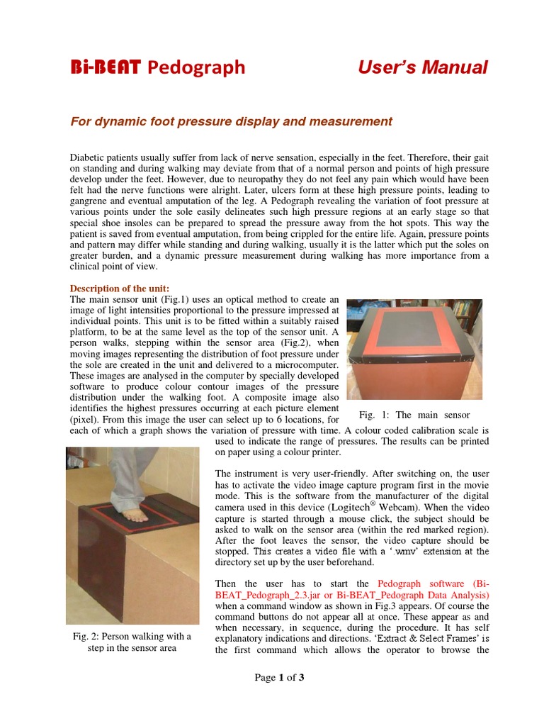 User Manual Pedograph | PDF | Video | Pixel