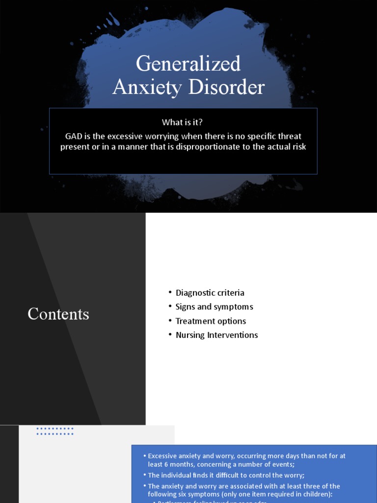 Gad Presentation | PDF | Generalized Anxiety Disorder | Anxiety Disorder