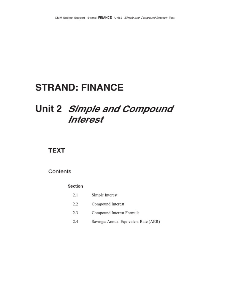 Simple Interest and Compound Interest Note and Questions | PDF ...