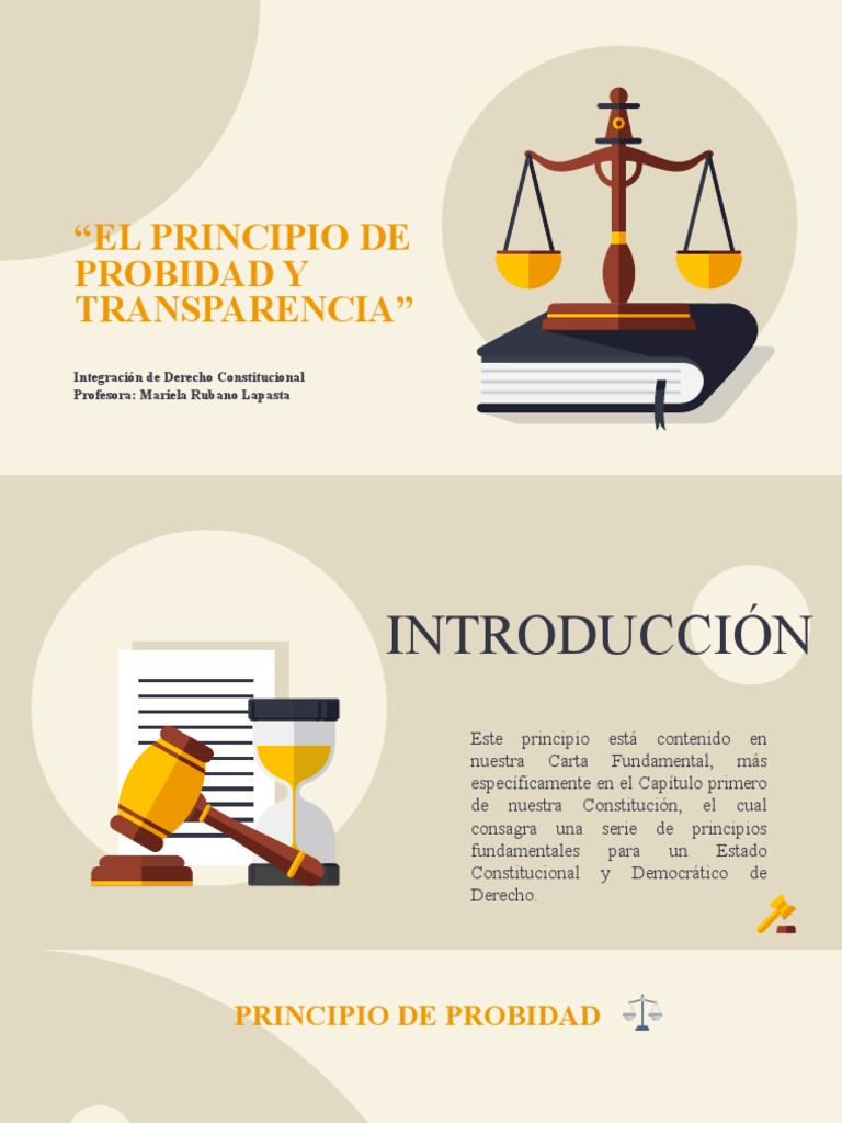 Principio de Probidad y Transparencia | PDF