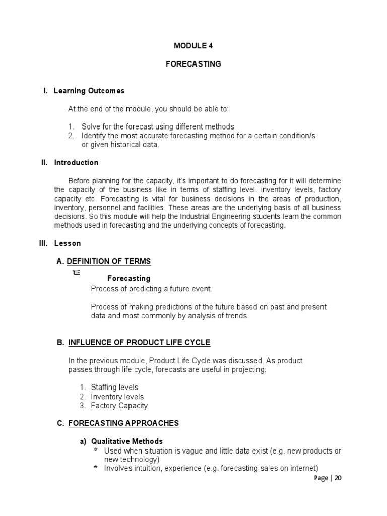 Module 4 Production System - Forecasting | PDF | Forecasting | Time Series