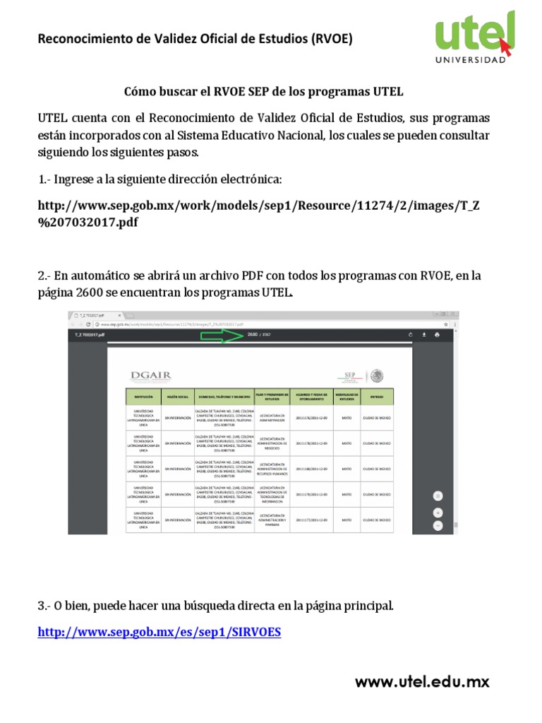 Búsqueda de RVOE SEP Paso A Paso | PDF | Informática