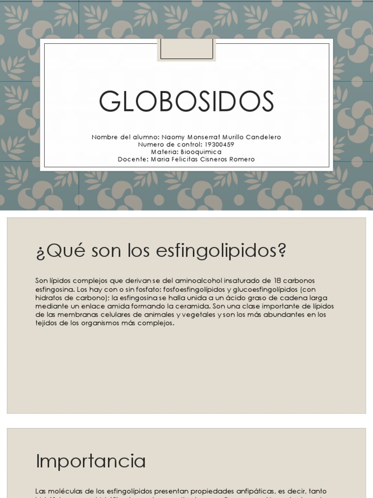 4.3 Globosidos | PDF | Biofísica | Biología Celular