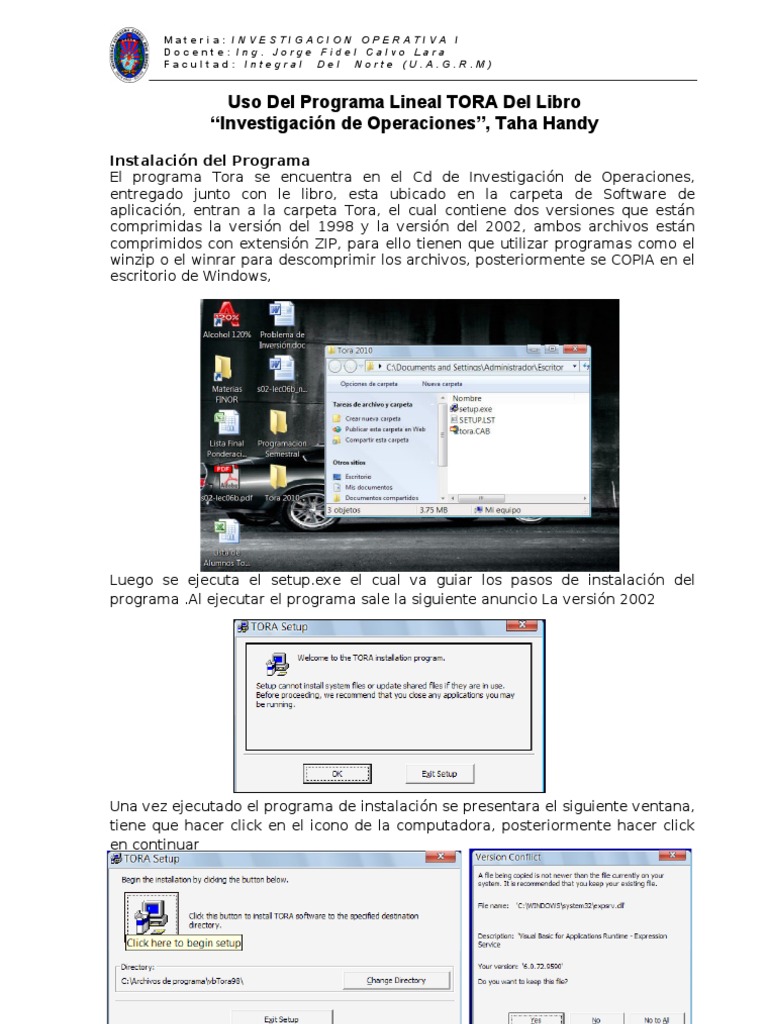 Instalación y Uso del Software TORA | PDF | Microsoft Windows | Ventana ...