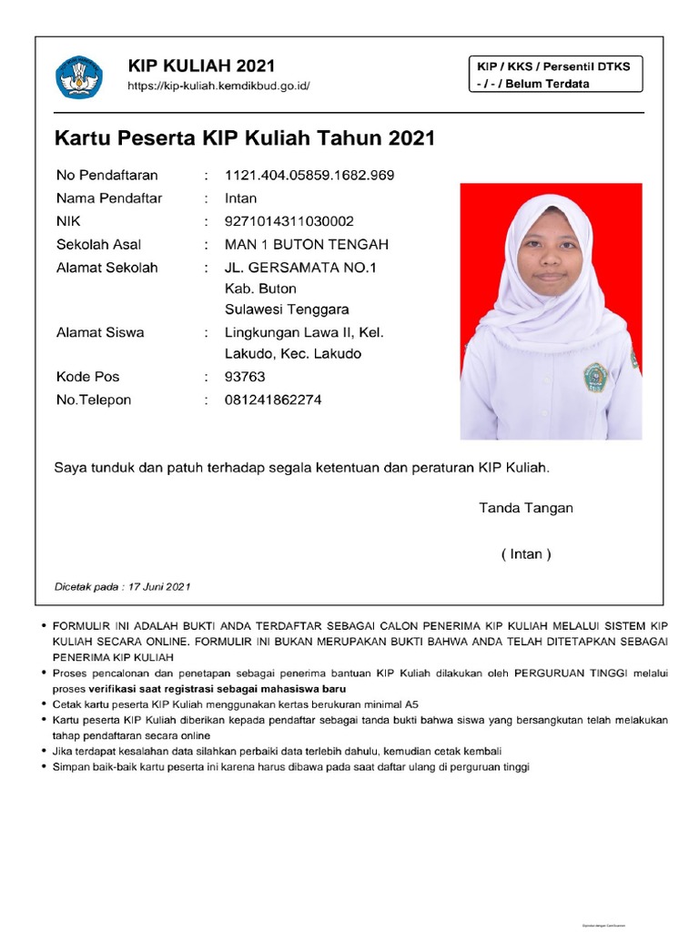 Scan File Kip-Kuliah | PDF