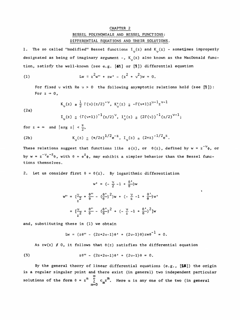 Bessel Polynomials and Bessel Functions | PDF | Polynomial | Differential Equations