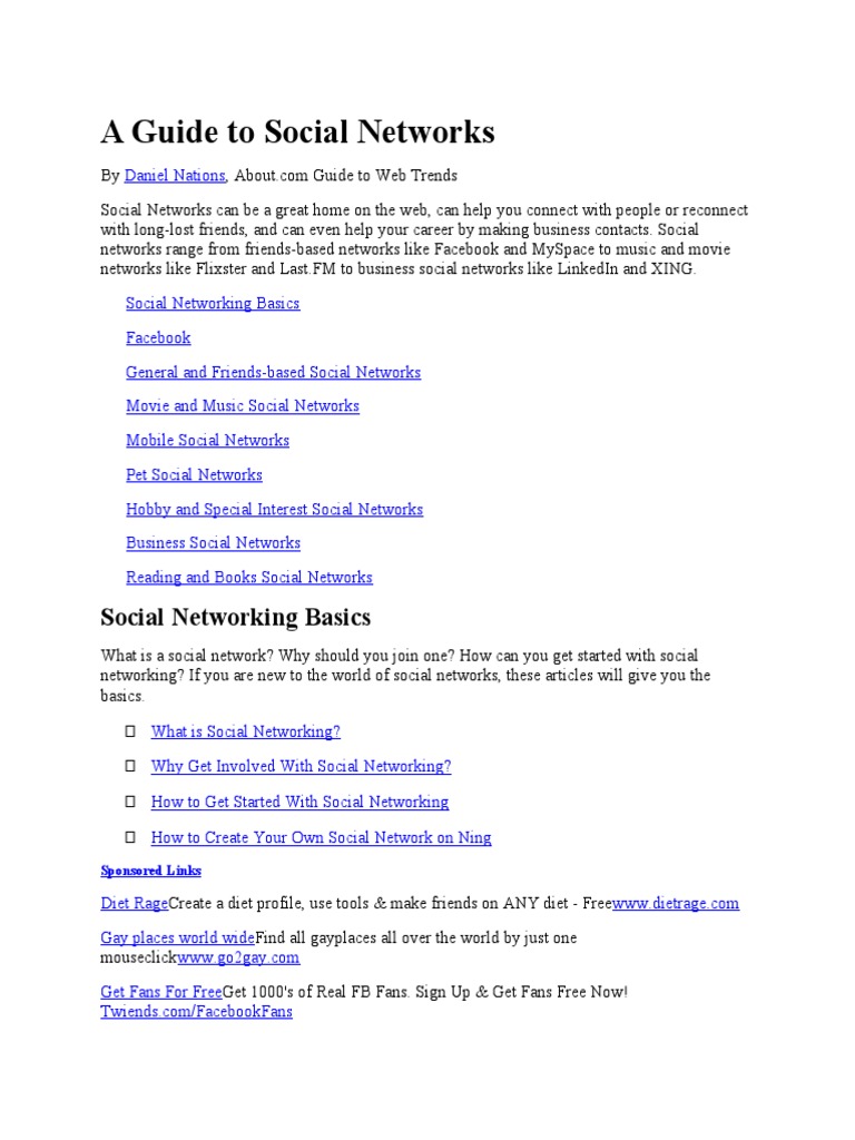 A Comprehensive Guide to Popular Social Networks Across Various ...