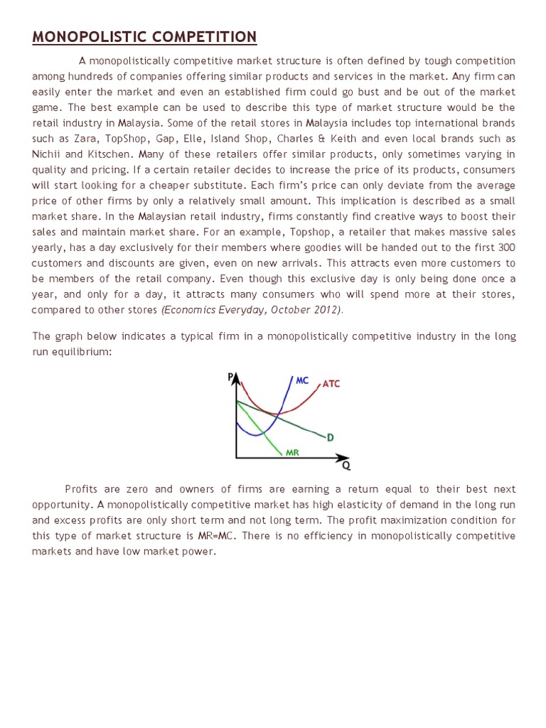 Monopolistic Competition in Malaysia | PDF | Business | Finance & Money ...