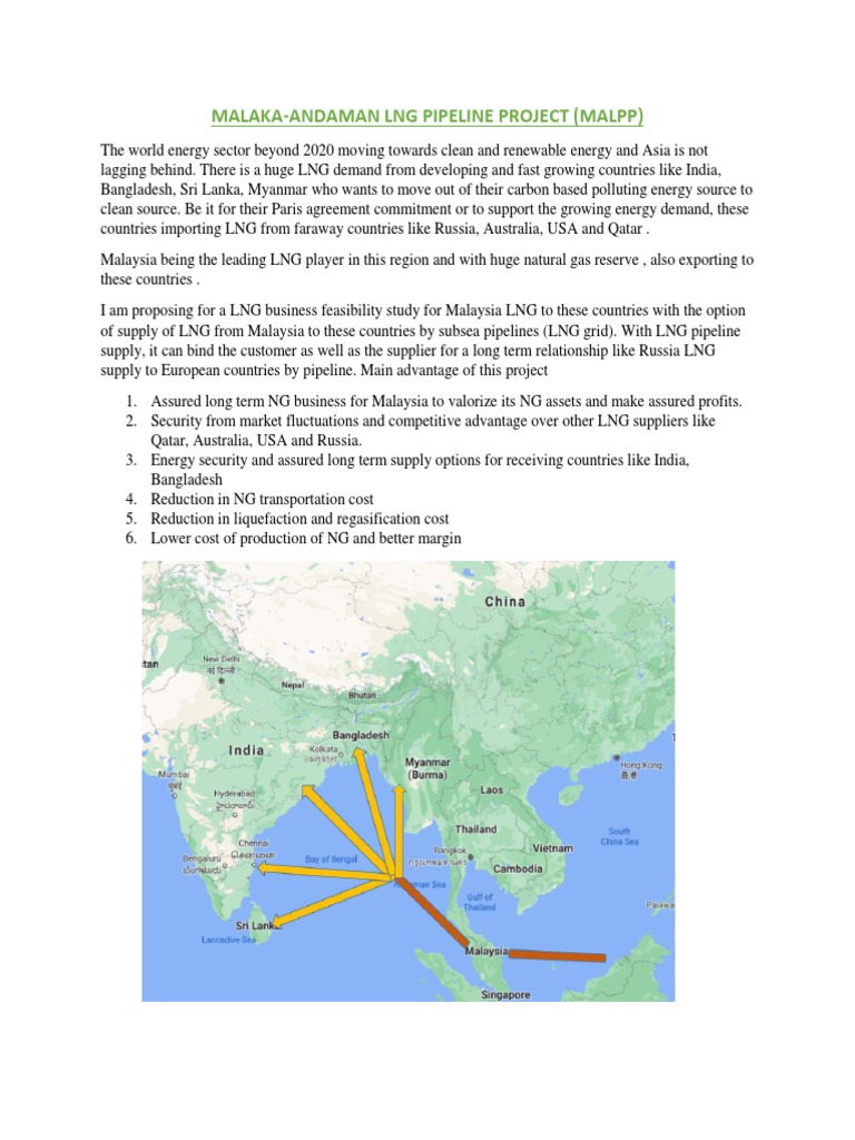 Malaka-Andaman LNG Pipeline Project-Soumya | PDF