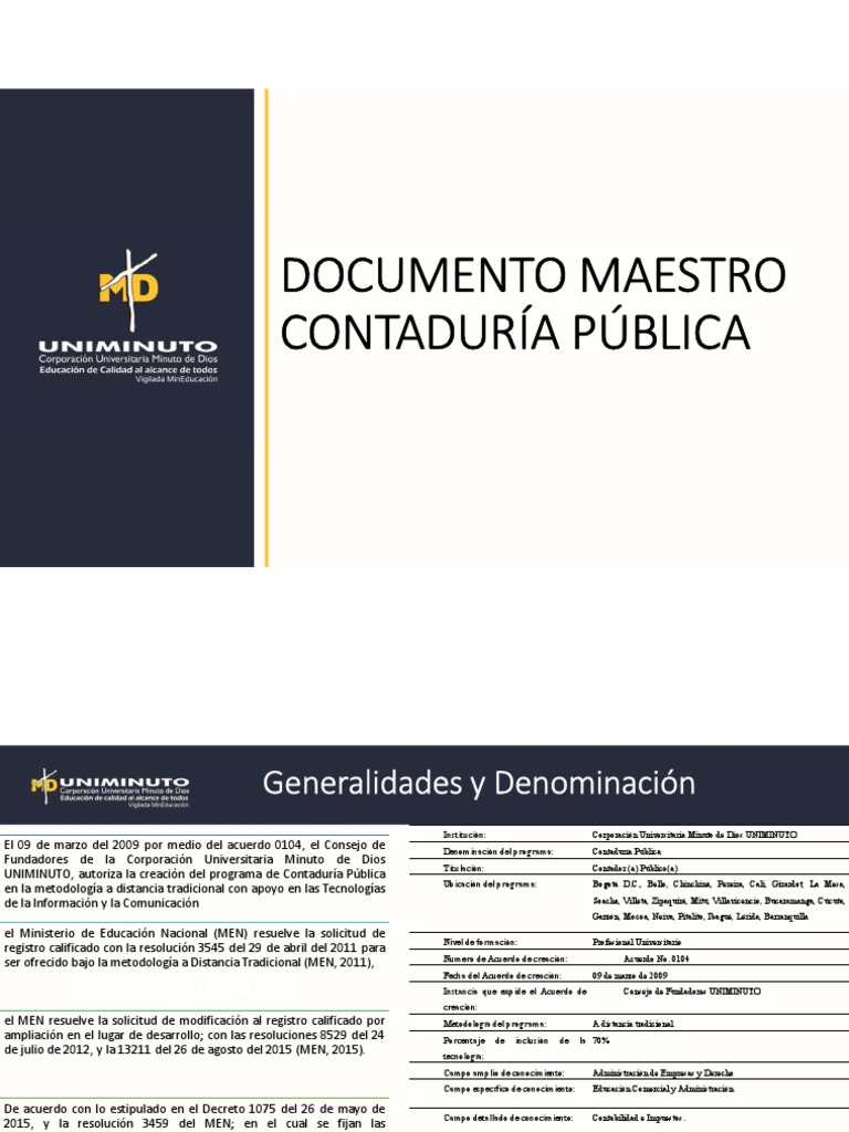 Documento Maestro | PDF | Contador | Plan de estudios