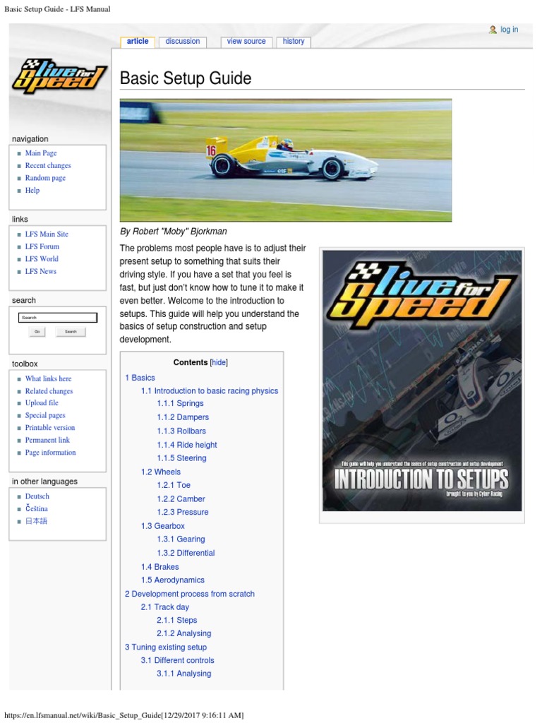 Basic Setup Guide - LFS Manual | PDF | Vehicle Industry | Automotive ...