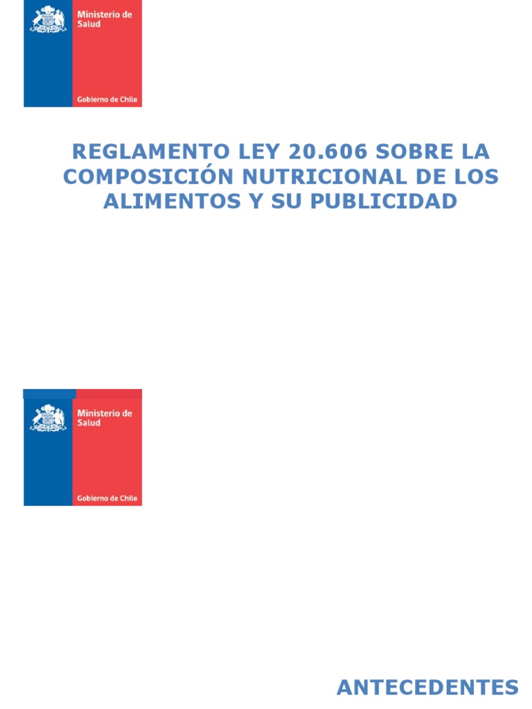 PDF Ley 20606 | PDF | Etiqueta de información nutricional | Alimentos