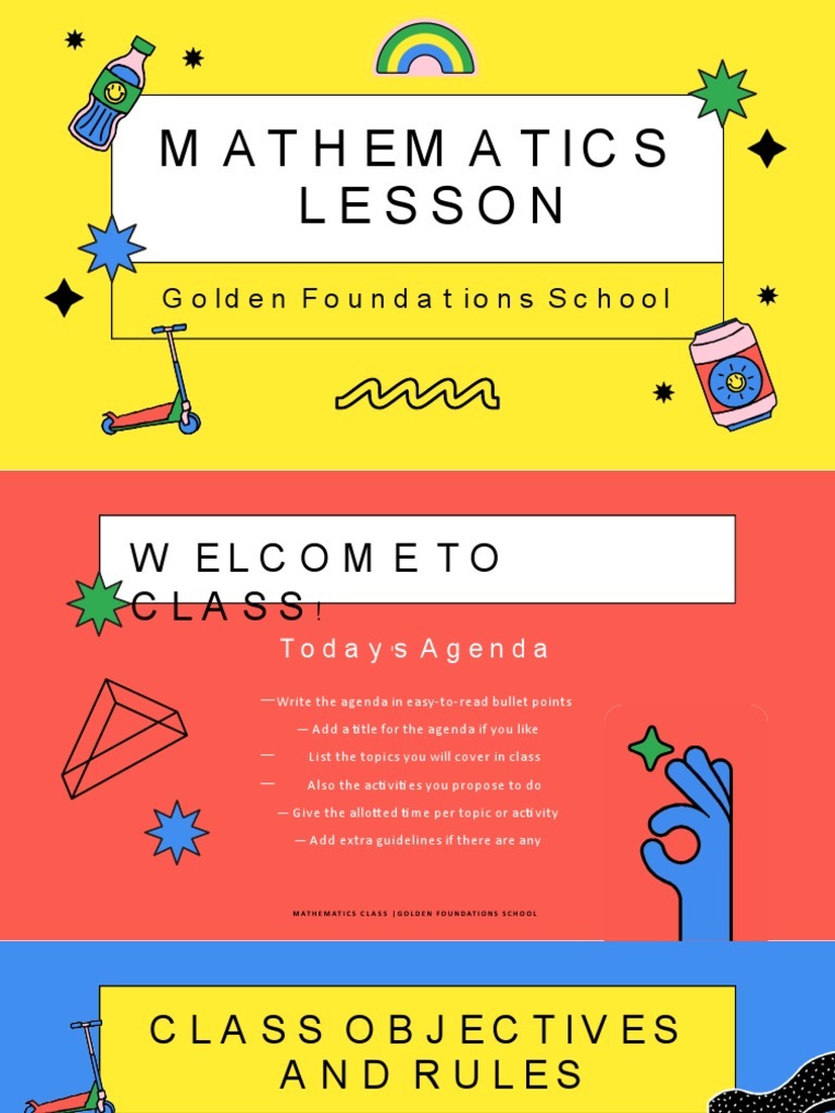 Colorful Fun Retro Mathematics Lesson Education Presentation | PDF ...
