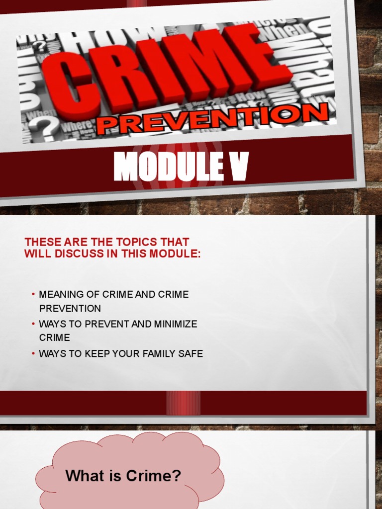 CRIME PREVENTION PPT Danao | PDF | Theft | Crime & Violence