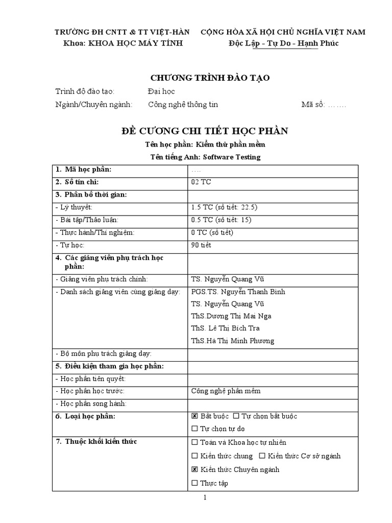 De Cuong Chi Tiet Kiem Thu Phan Mem - 2020 | PDF