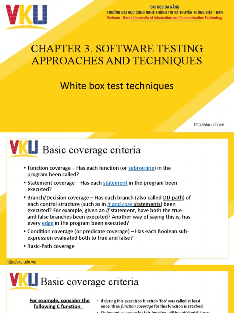 Chapter 3. Software Testing Approaches and Techniques: White Box Test ...