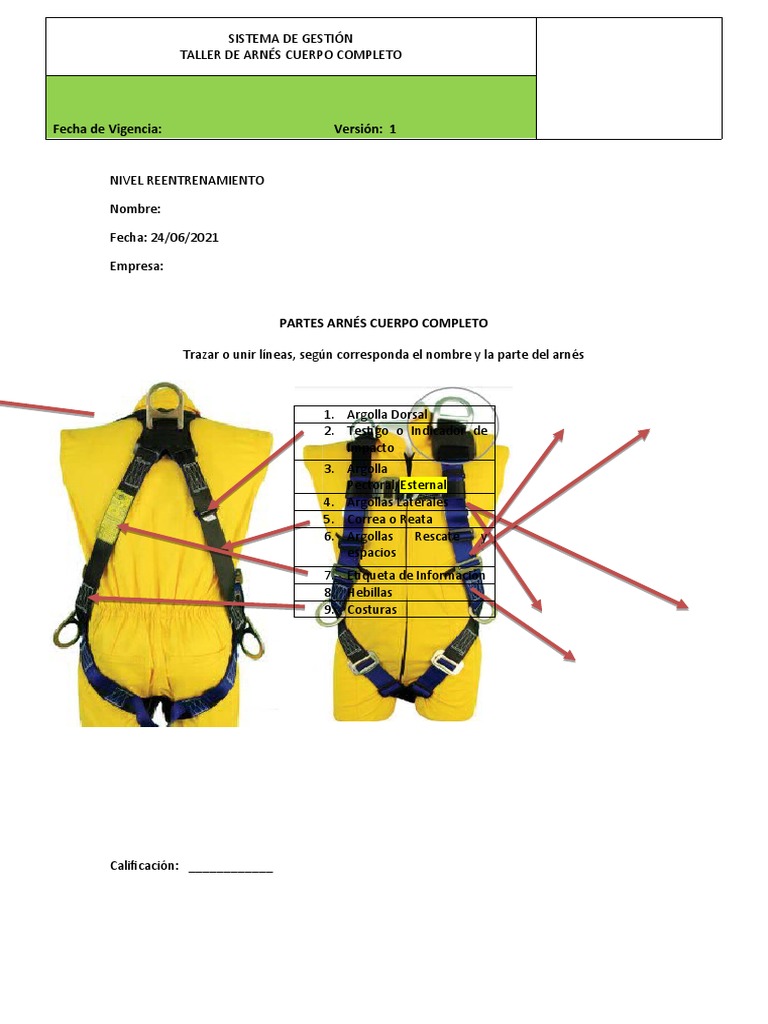 Partes del Arnés de Cuerpo Completo | PDF