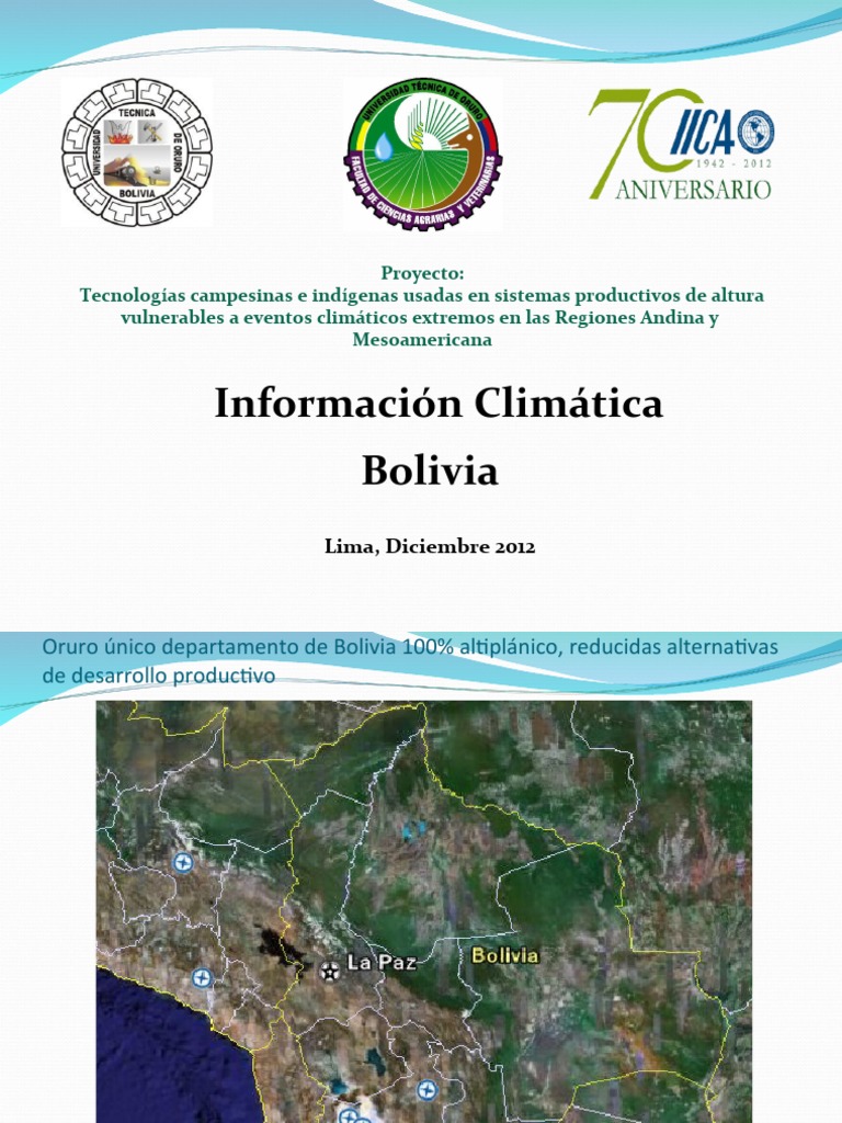 Presentacion DATOS CLIMATICOS Bolivia | PDF | Meteorología | Geografía Física