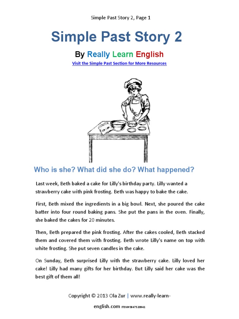 Picture Story Past Simple Short Story Past Tense | PPT