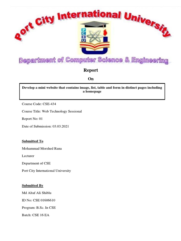 CSE01606610, MD Altaf Ali Shiblu | PDF | Hypertext | Internet