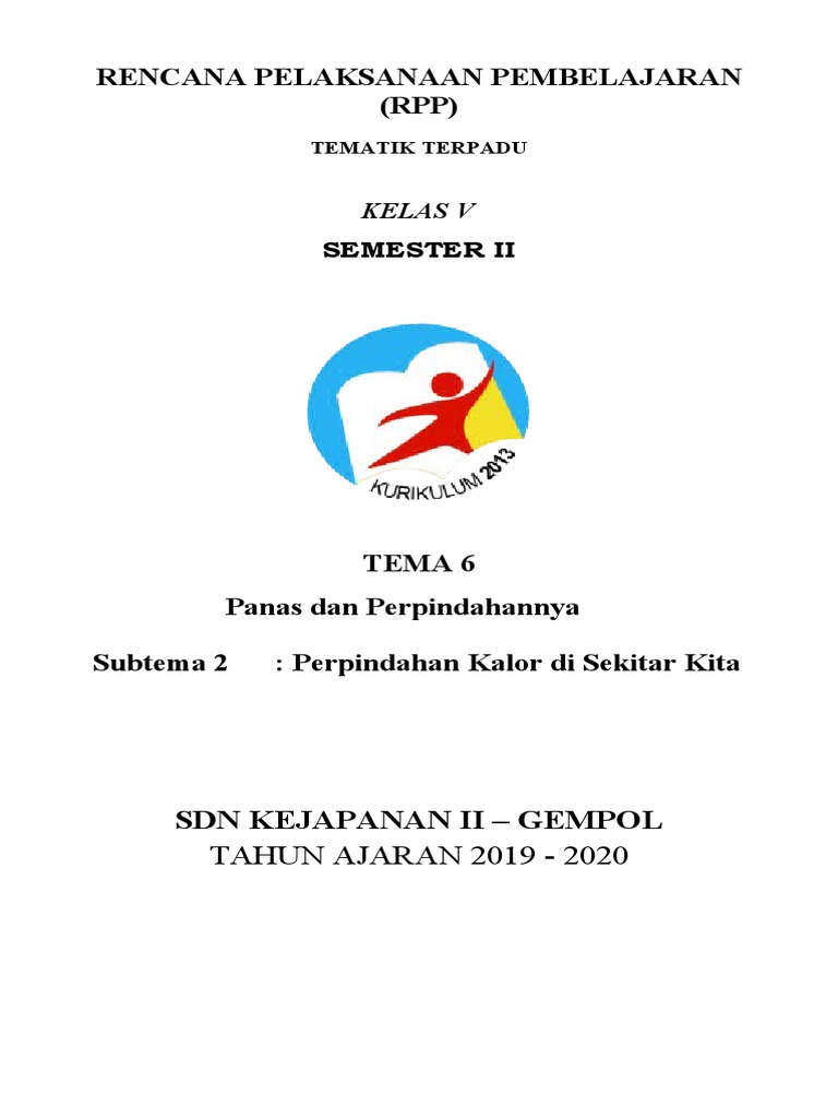 Rencana Pelaksanaan Pembelajaran (RPP) : SDN Kejapanan Ii - Gempol | PDF
