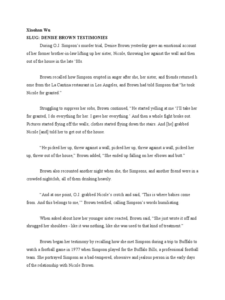 Denise Brown Testimony 1 | PDF