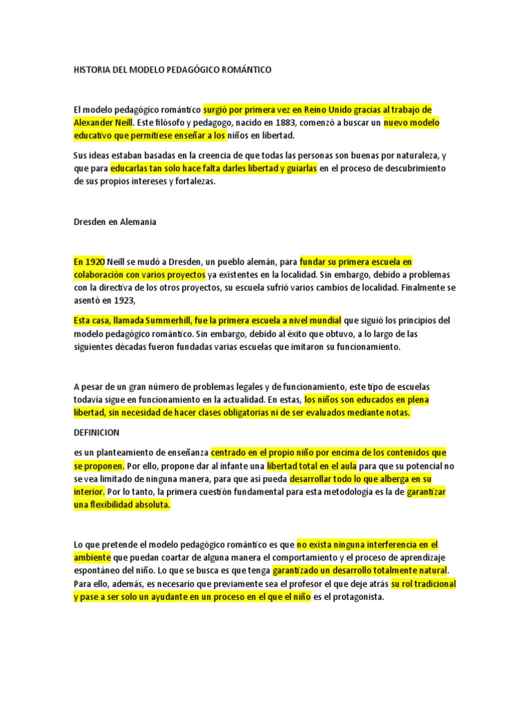 Exposicion Del Modelo Romantico | PDF | Libertad | Maestros