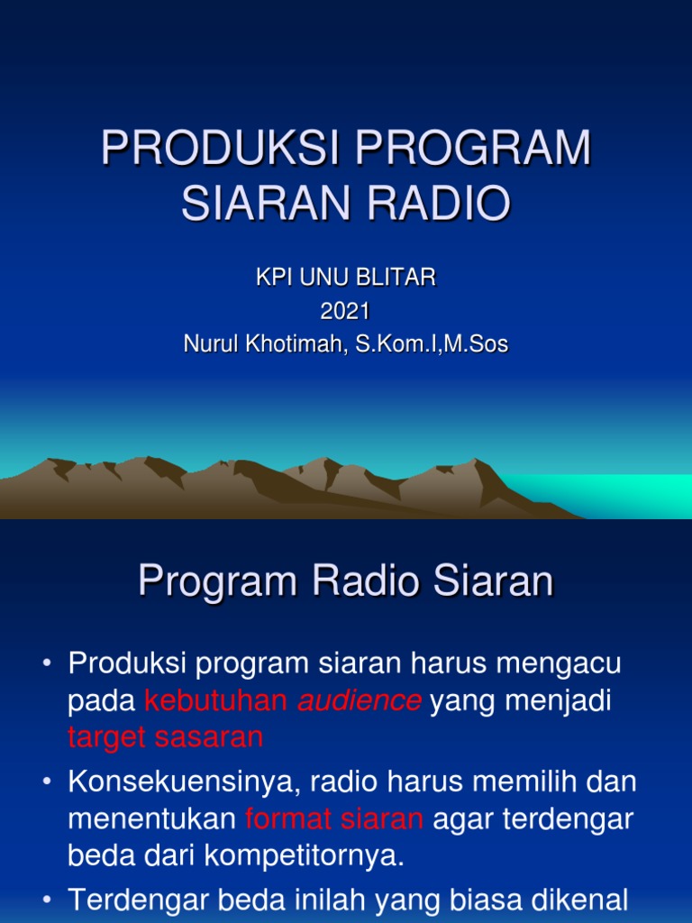 TM 4 Teknik Produksi Siaran Radio | PDF