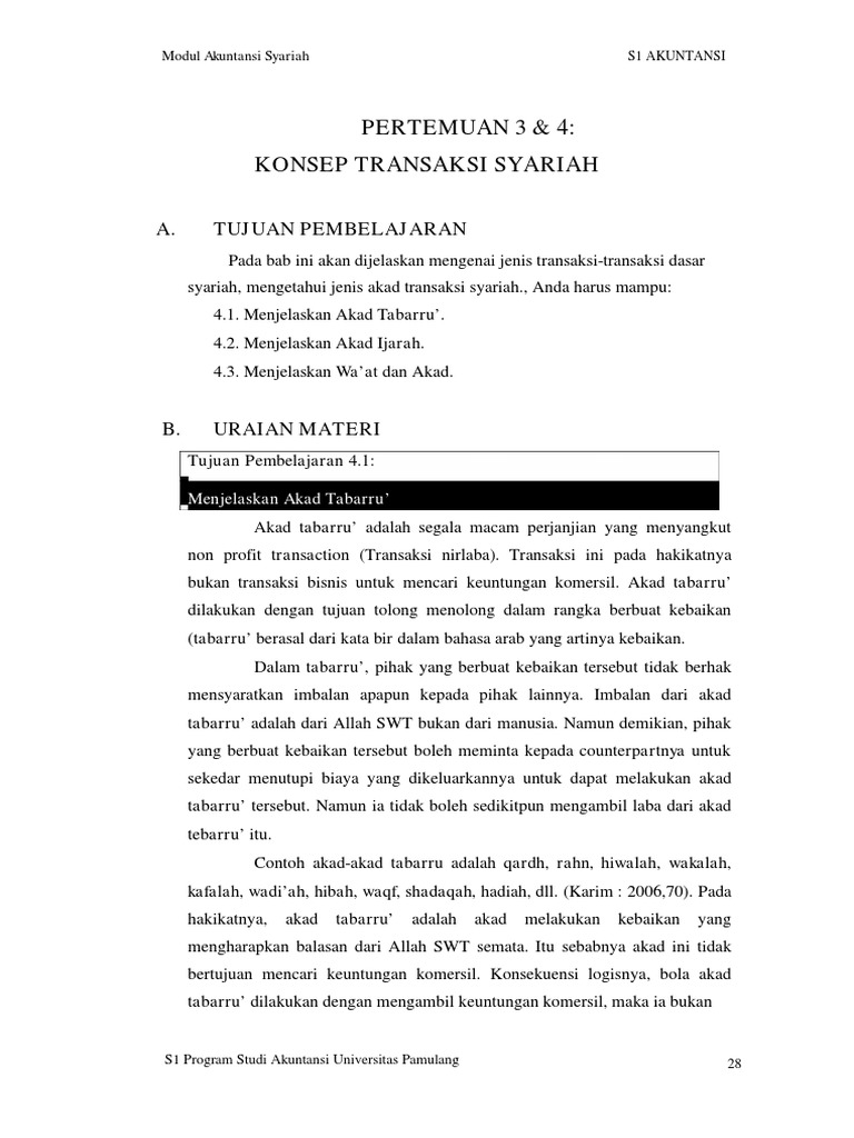 Pertemuan Ke-3 4 - Konsep Transaksi Syariah | PDF