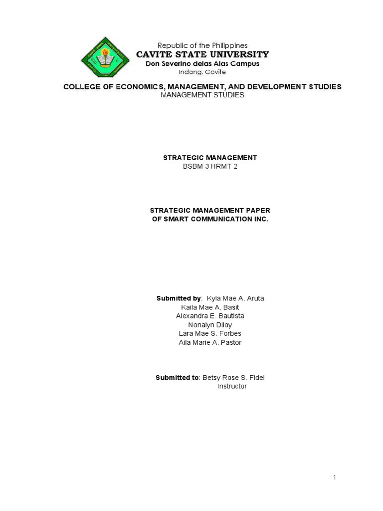 BSBM 3 HRMT 2: Strategic Management | PDF | Economies | Business