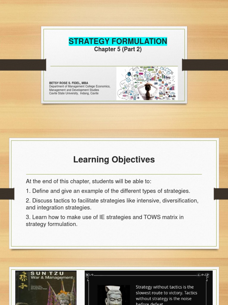 Chapter 5 - (PART 2) Strategy Formulation | PDF | Strategic Management ...