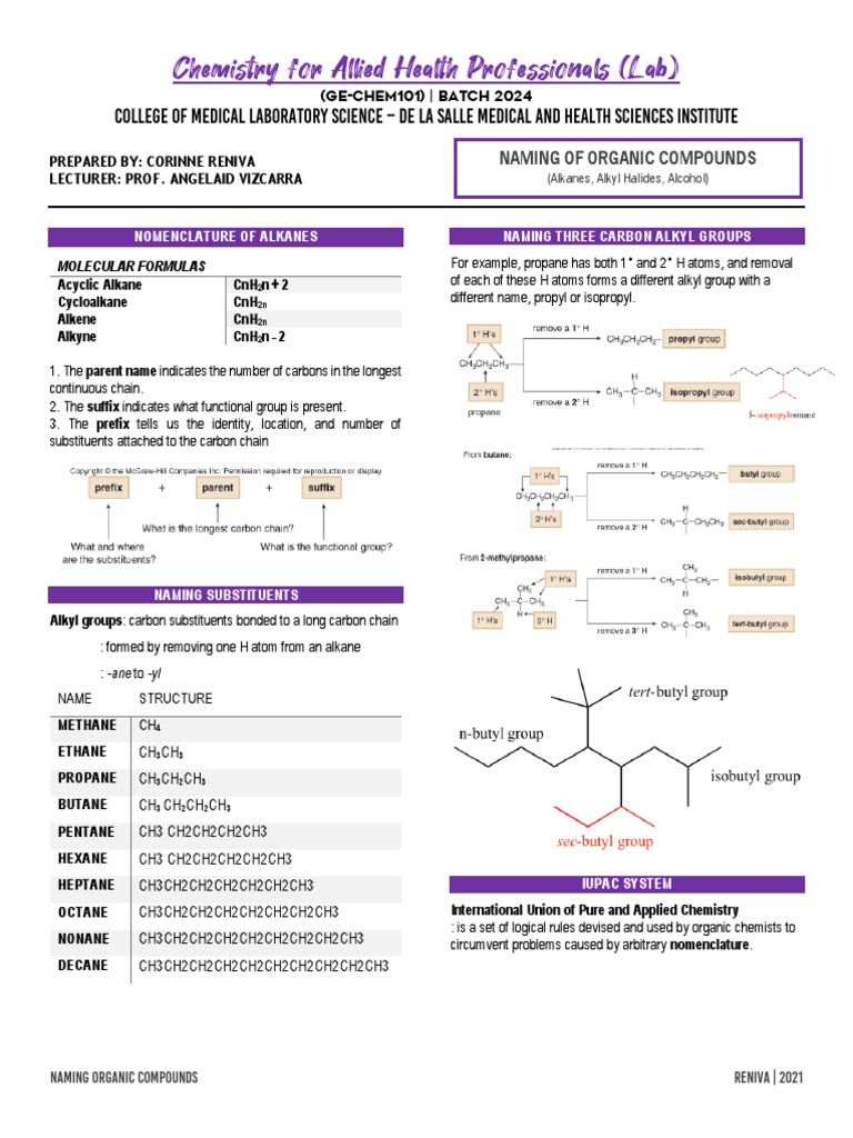 Chemistry For Allied Health Professionals (Lab) | PDF | Alkane | Alcohol