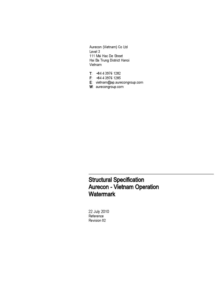 Watermark Structural Specification - Rev 02 English | PDF | Deep ...