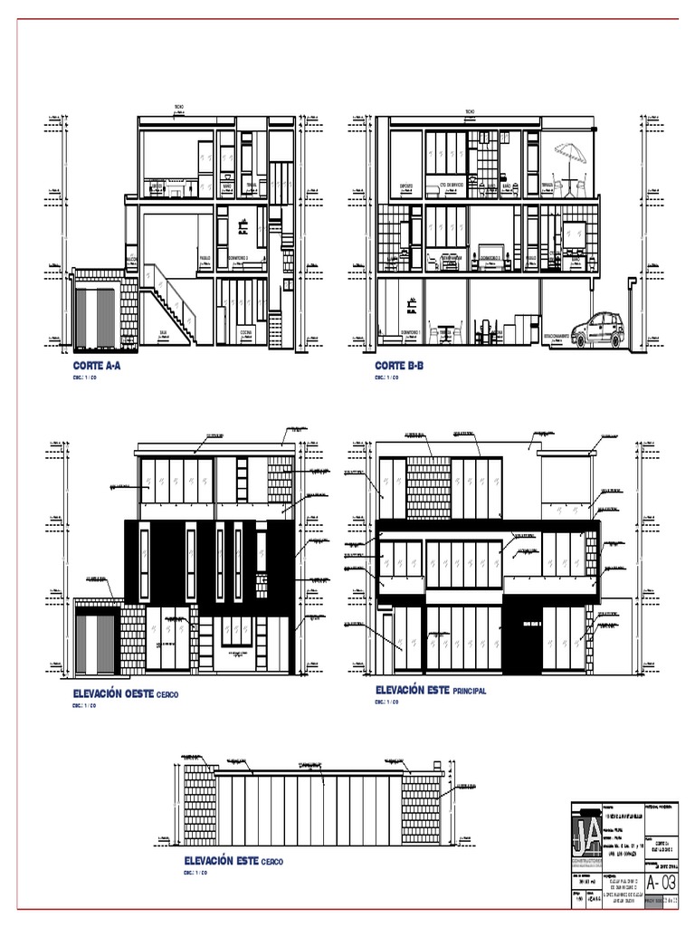 Cortes Ejemplo Autocad | PDF