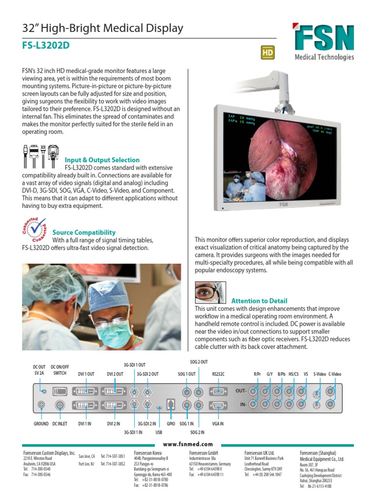 Catalogo Monitor Grado Medico FSN 32 | PDF | Computer Monitor | Imaging
