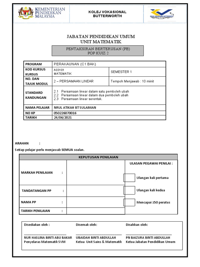 Pop Kuiz 2 2021 | PDF