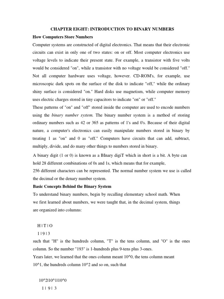 Introduction to Binary Numbers | PDF | Arithmetic | Mathematical Notation