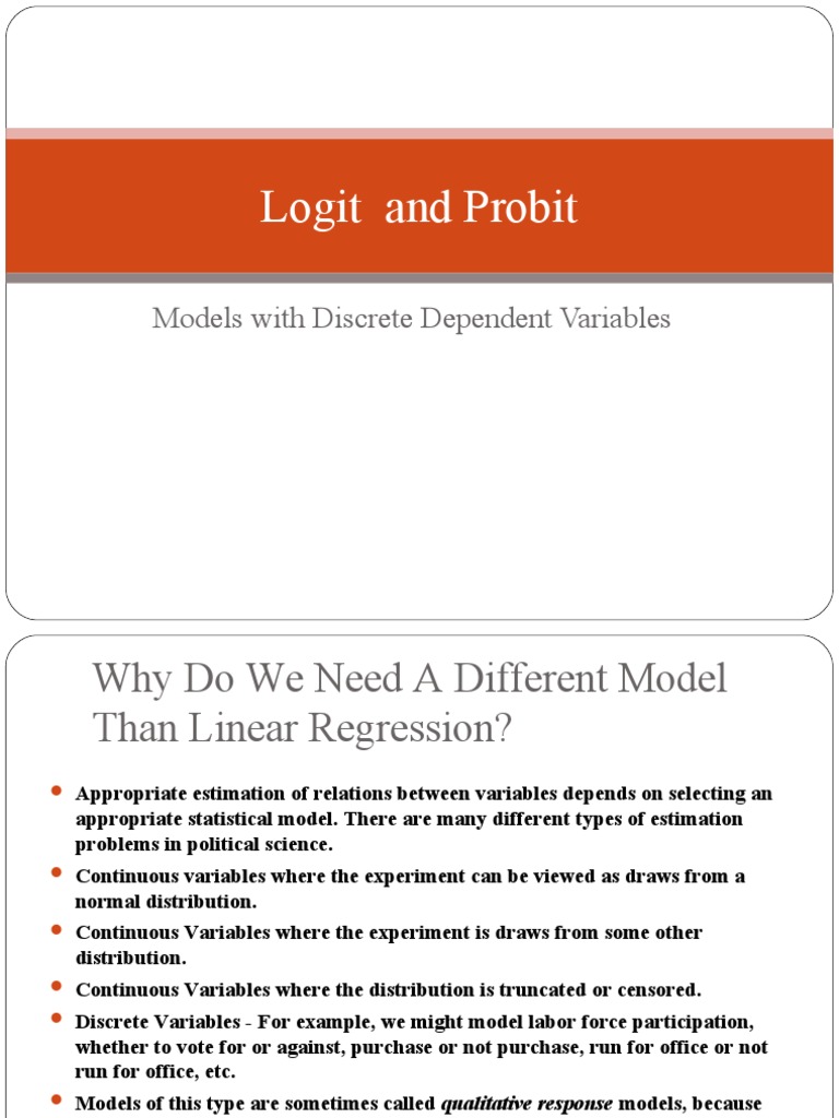 Logit and Probit | PDF | Logistic Regression | Regression Analysis