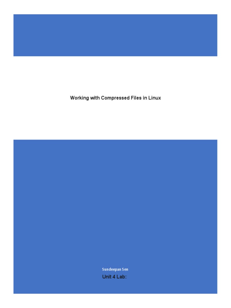 Working With Compressed Files in Linux: Sundeepan Sen | PDF | Art ...
