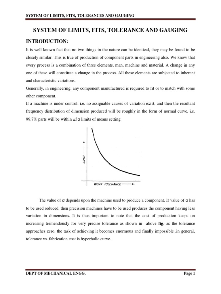 Limits, Fits, and Tolerances Overview | PDF | Engineering Tolerance ...