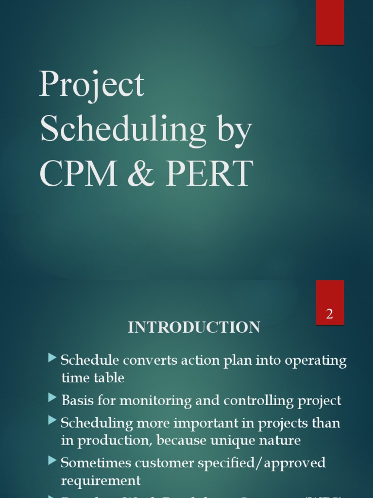 Project Scheduling by CPM & Pert | PDF | Applied Mathematics | Analysis