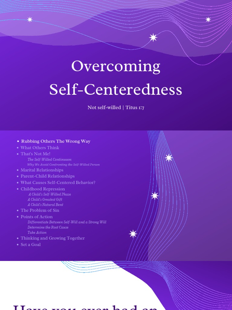 Overcoming Self-Centeredness | PDF | Religious Behaviour And Experience ...