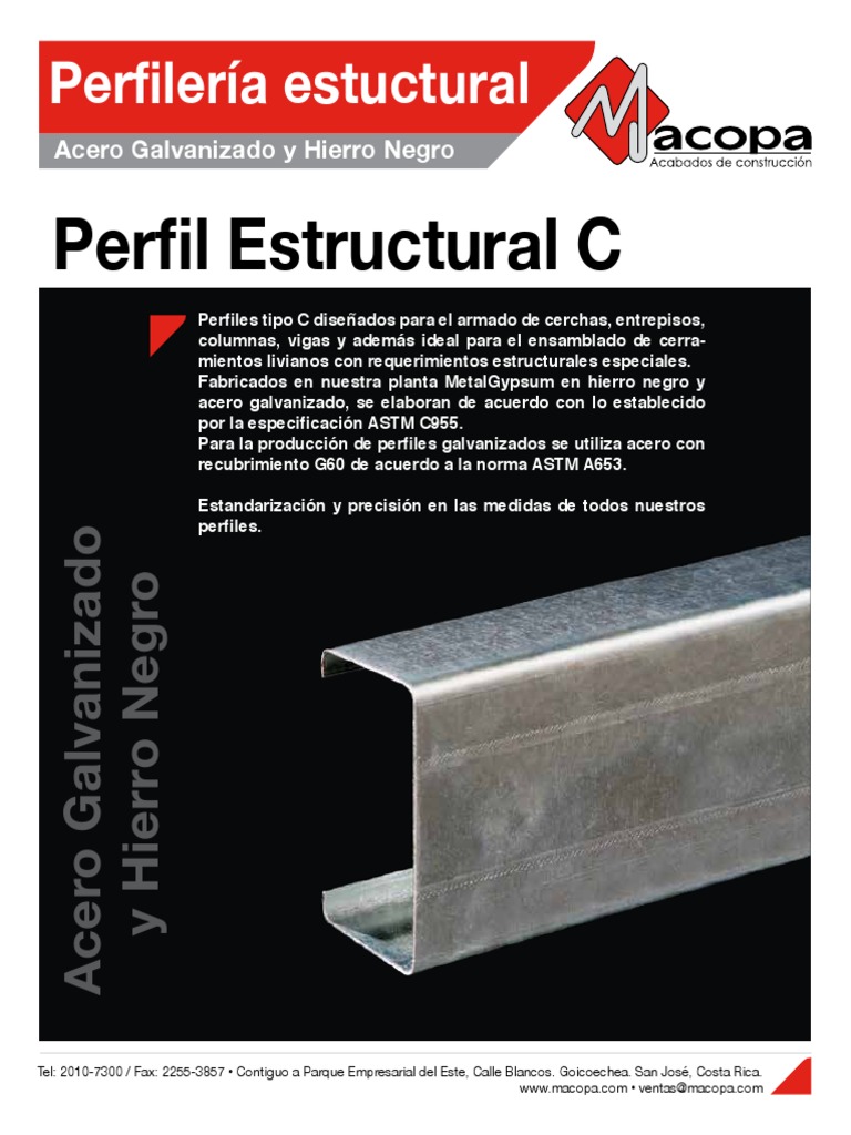 Ficha Perfil C - Macopa | PDF | Mecánica | Mecanica clasica