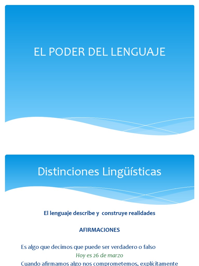 El Poder Del Lenguaje | PDF | Verdad | La naturaleza humana